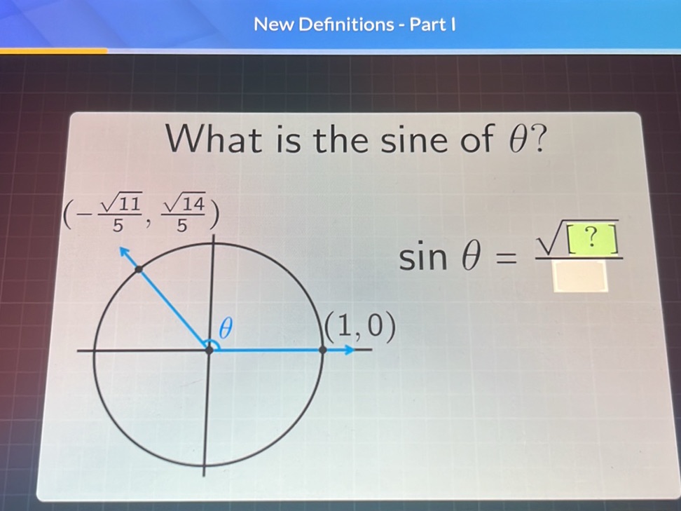 What is the sine of \( \)? $ = { | StudyX