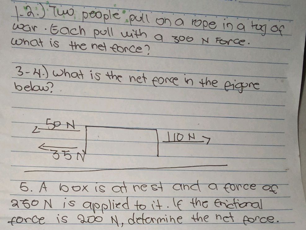 1-2.) Two people pull on a rope in a tag of | StudyX