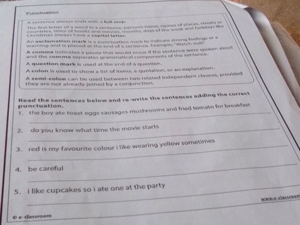 Read the sentences below and re-write the | StudyX