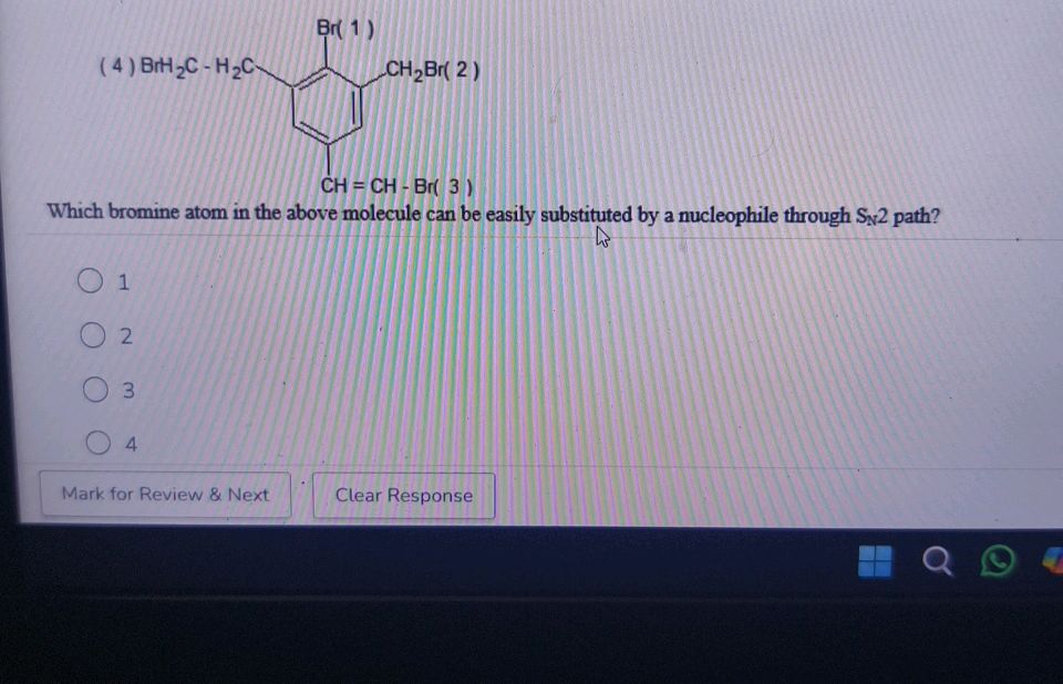 Br(1) (4) BrH2C-H2C CH2Br(2) CH=CH-Br(3) | StudyX
