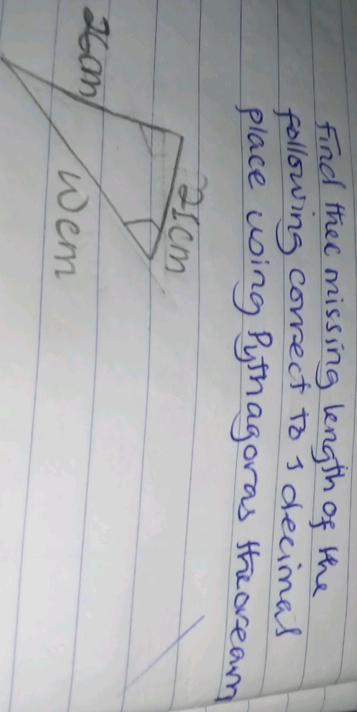 Find the missing length of the following | StudyX