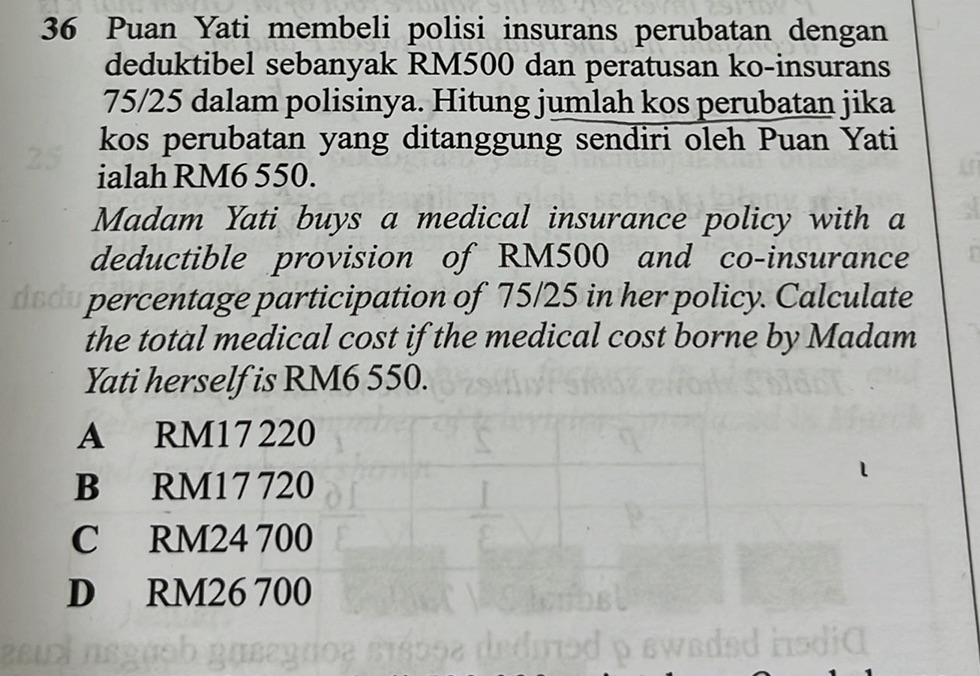 Puan Yati membeli polisi insurans perubatan | StudyX