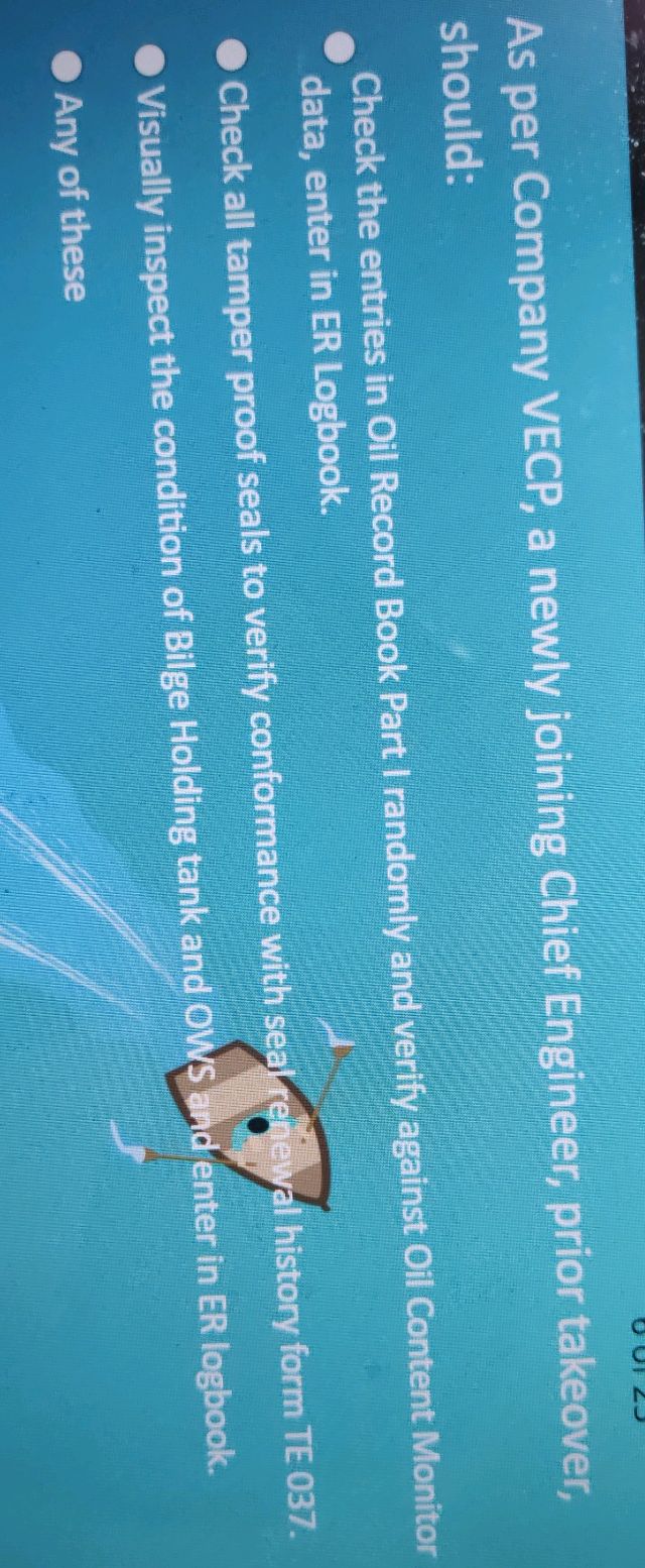 As per Company VECP, a newly joining Chief | StudyX