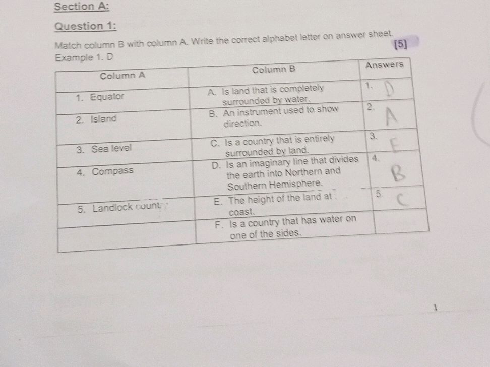 Match column B with column A. Write the | StudyX