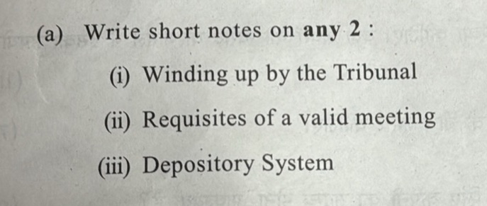 (a) Write short notes on any 2: (i) Winding | StudyX