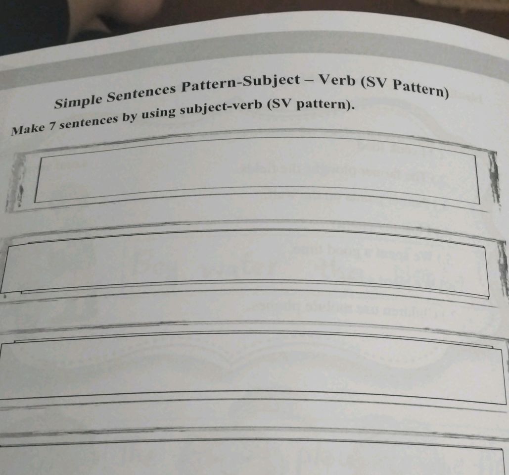 Simple Sentences Pattern-Subject - Verb (SV | StudyX