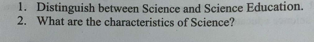 1. Distinguish between Science and Science | StudyX