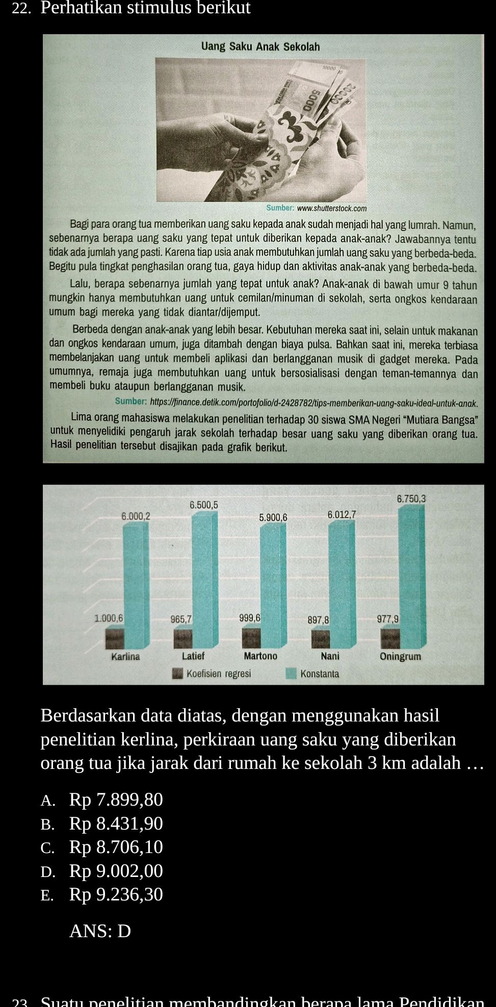 Berdasarkan data diatas, dengan menggunakan | StudyX