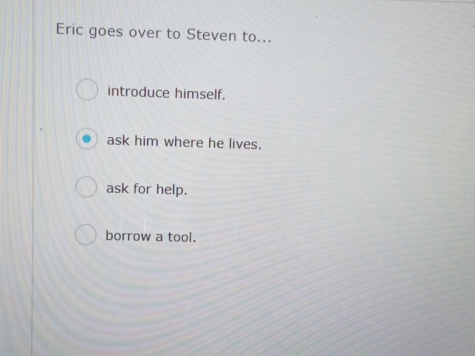 Eric goes over to Steven to... introduce