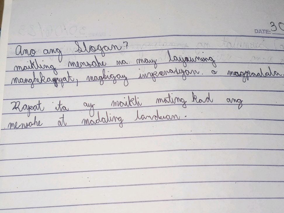 Ano ang Slogan? maikling mensahe na may