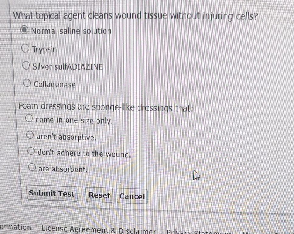 What topical agent cleans wound tissue | StudyX