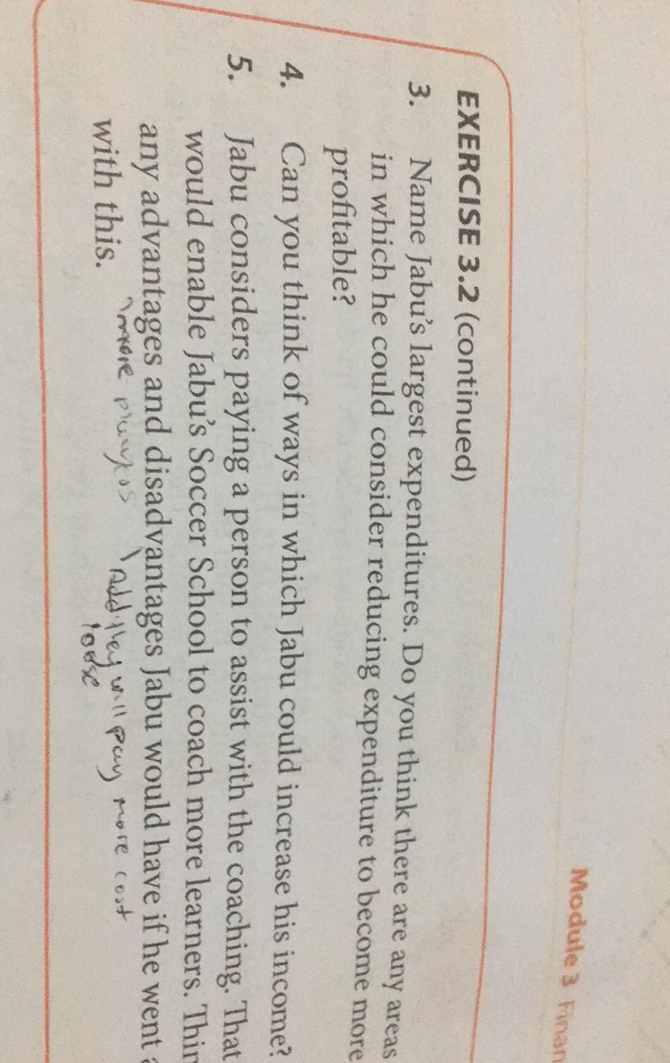 3. Name Jabu's largest expenditures. Do you | StudyX