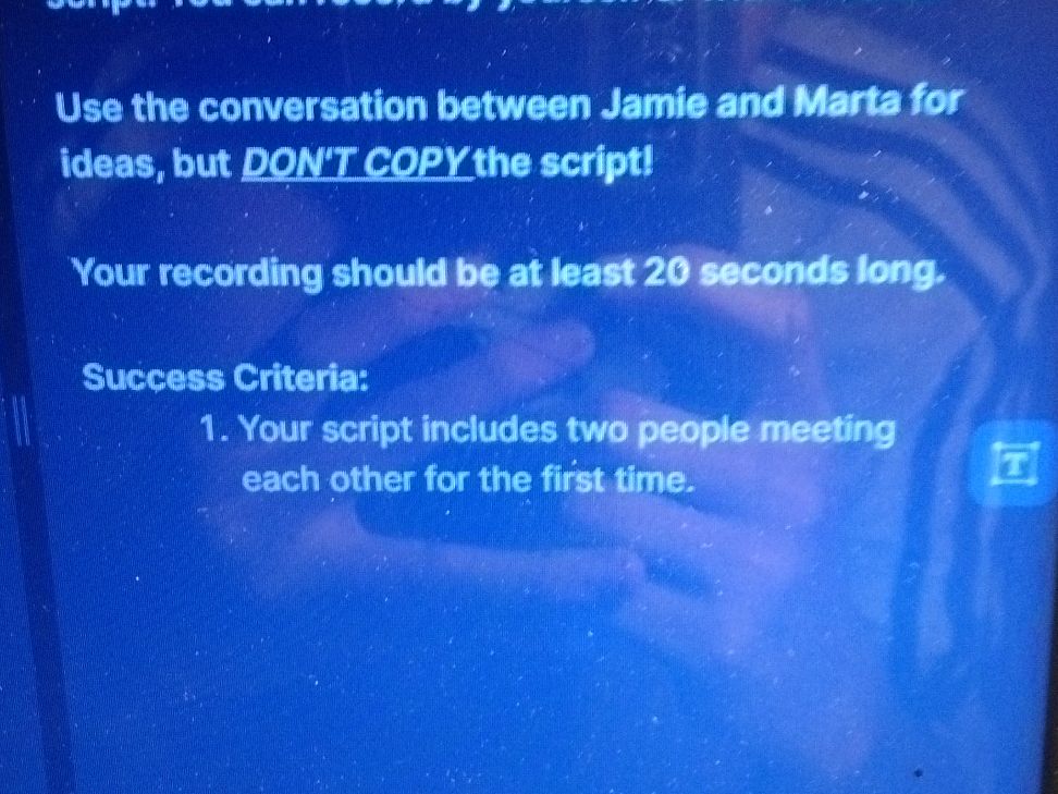 Use the conversation between Jamie and Marta | StudyX