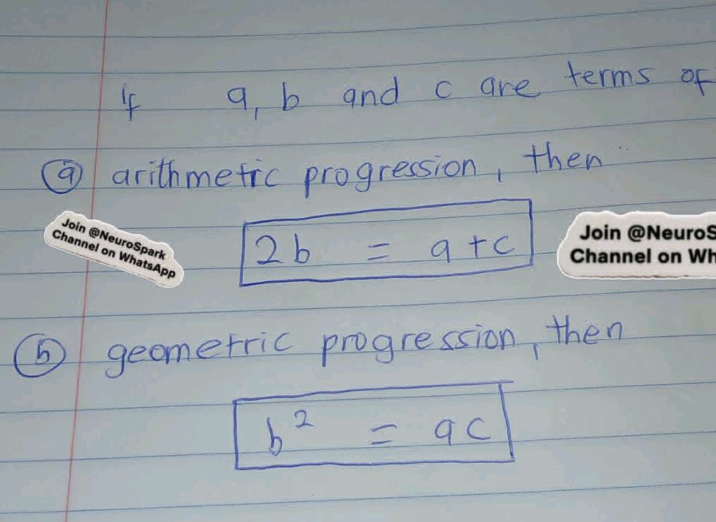 If a, b and c are terms of (a) arithmetic | StudyX