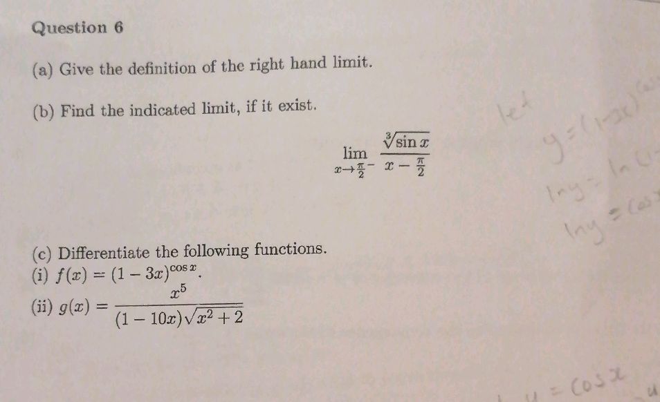 (a) Give the definition of the right hand | StudyX