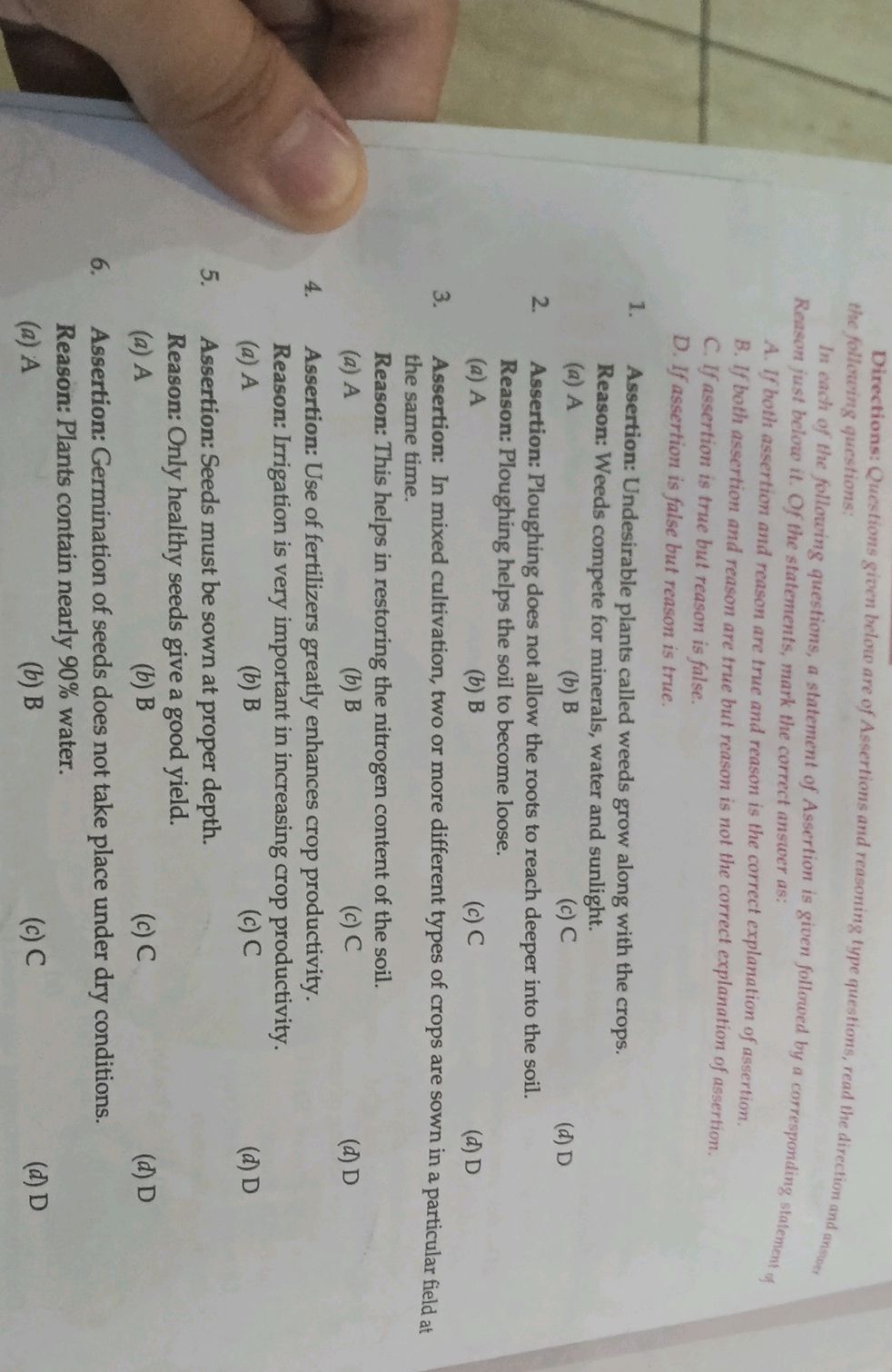 Directions: Questions given below are of | StudyX