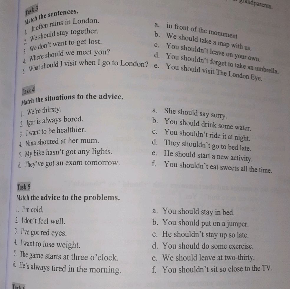 Task 3 Match the sentences. 1. It often | StudyX