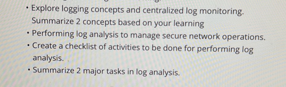 Explore logging concepts and centralized log | StudyX
