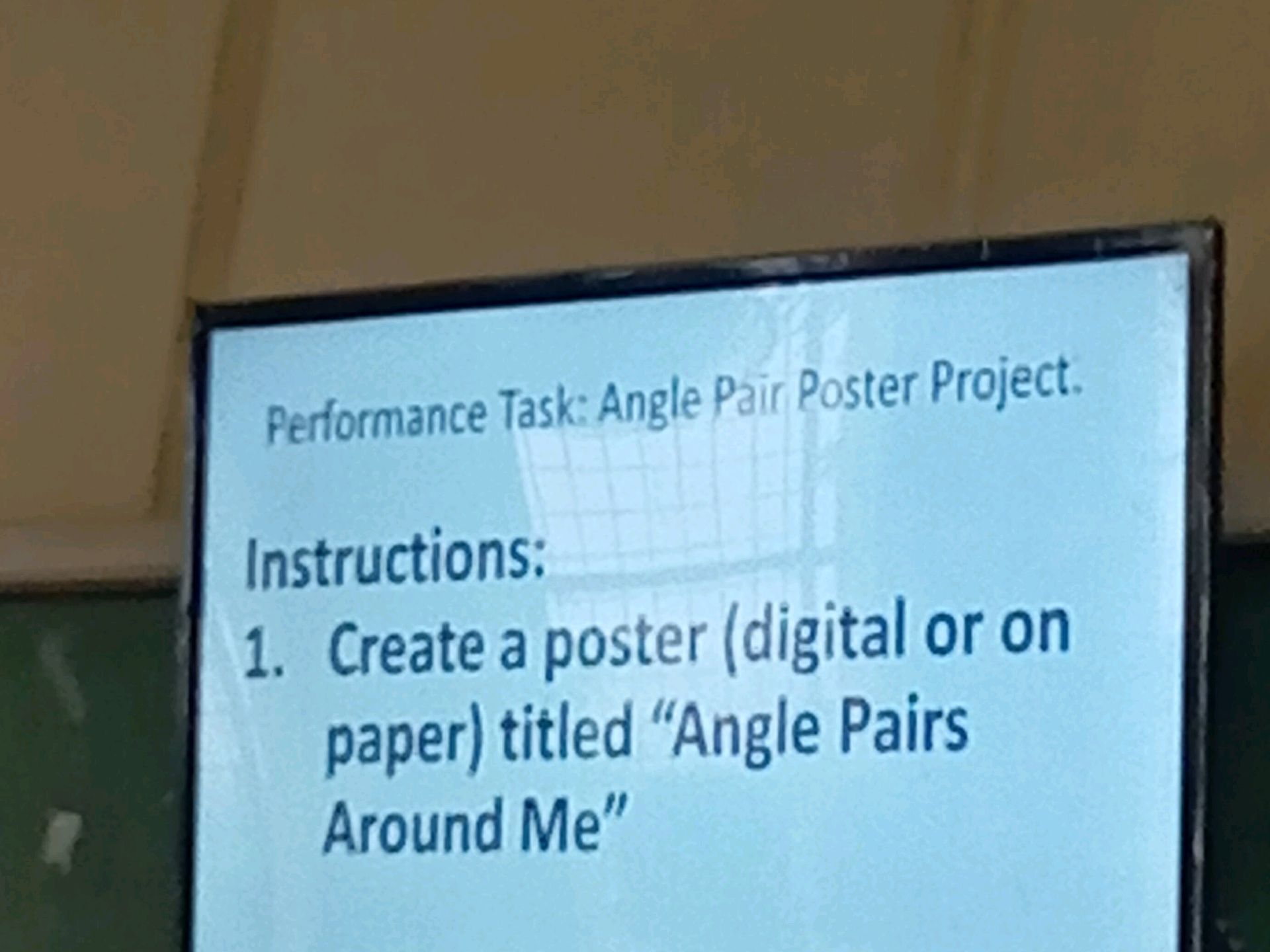 Performance Task: Angle Pair Poster Project. | StudyX