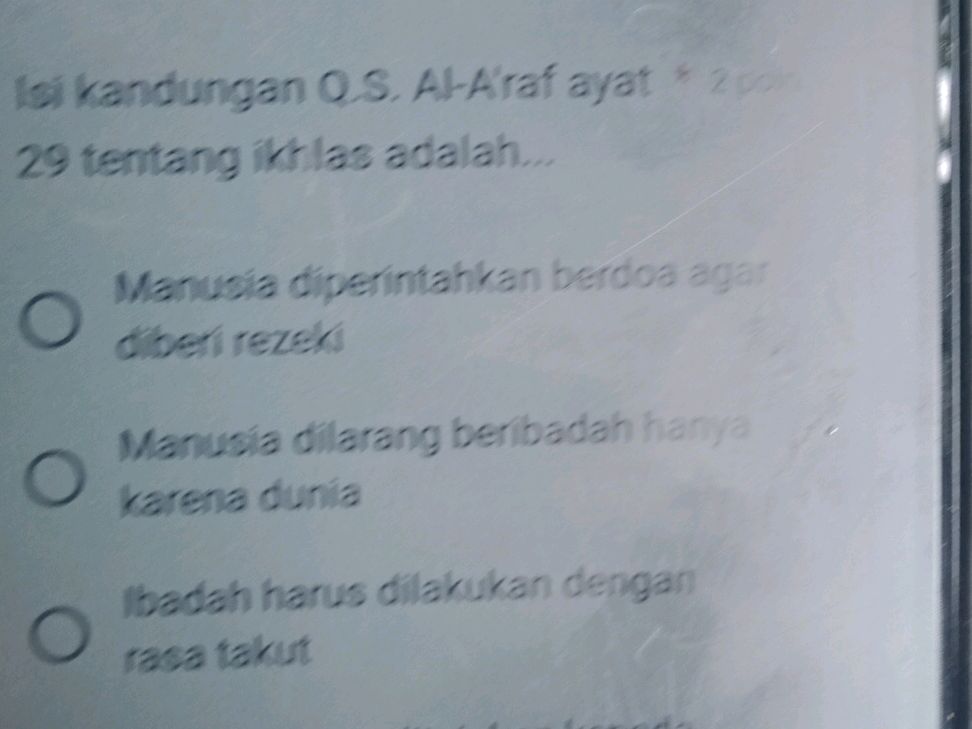 Isi kandungan Q.S. Al-A'raf ayat 29 tentang | StudyX