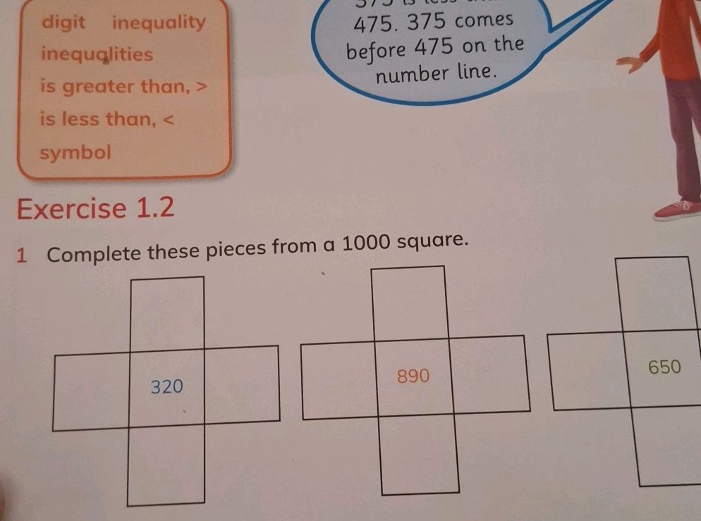 1 Complete these pieces from a 1000 square. | StudyX
