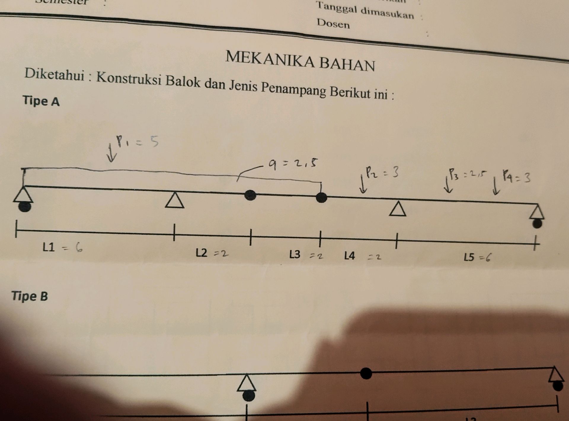 Diketahui : Konstruksi Balok dan Jenis | StudyX
