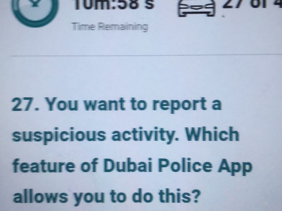 27. You want to report a suspicious | StudyX
