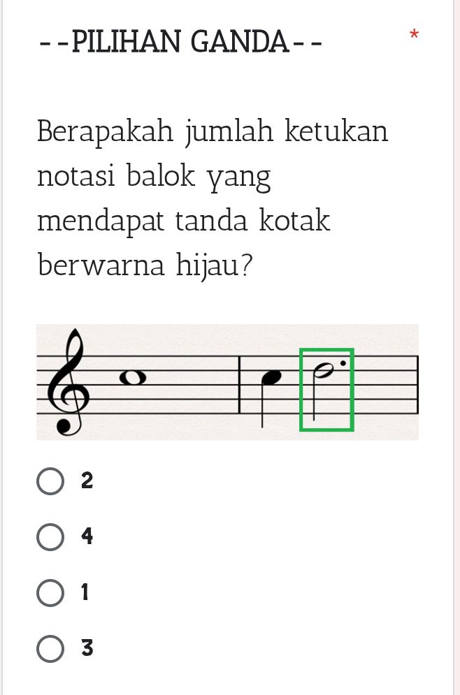 Berapakah jumlah ketukan notasi balok yang | StudyX