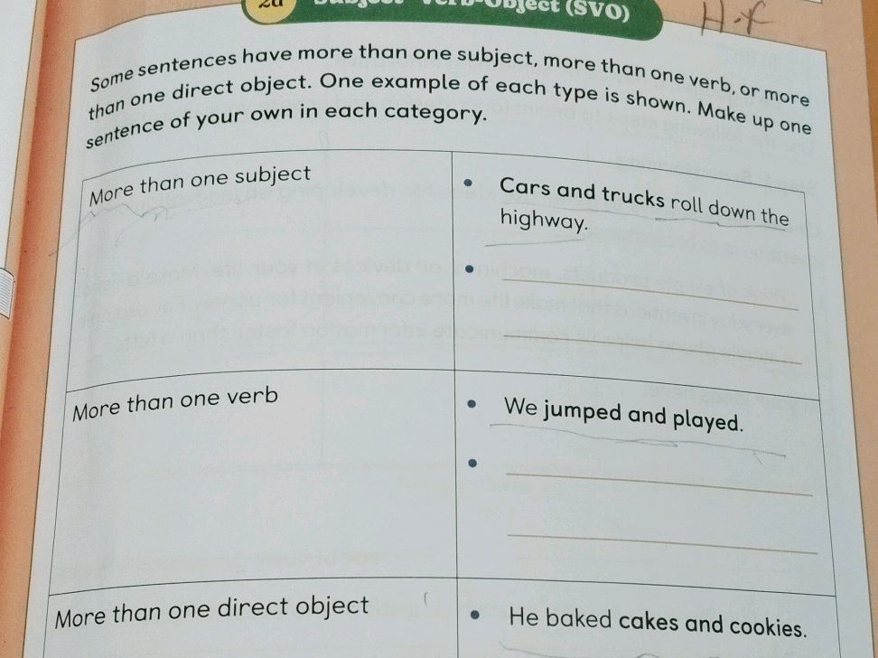 Some sentences have more than one subject, | StudyX
