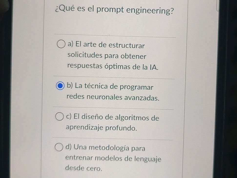 ¿Qué es el prompt engineering? a) El arte | StudyX