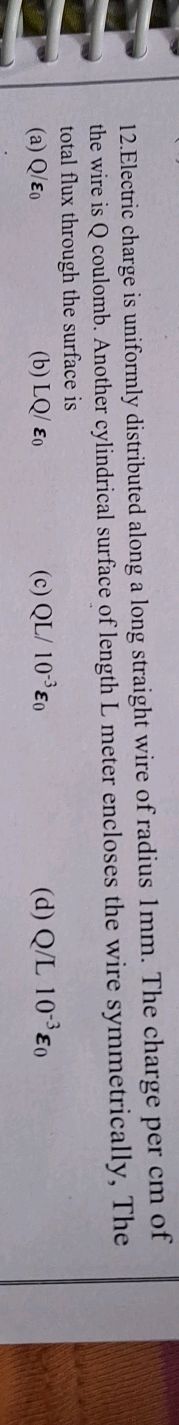 12. Electric charge is uniformly distributed | StudyX