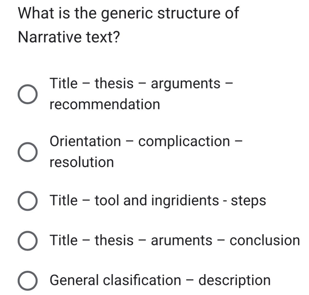What is the generic structure of Narrative | StudyX