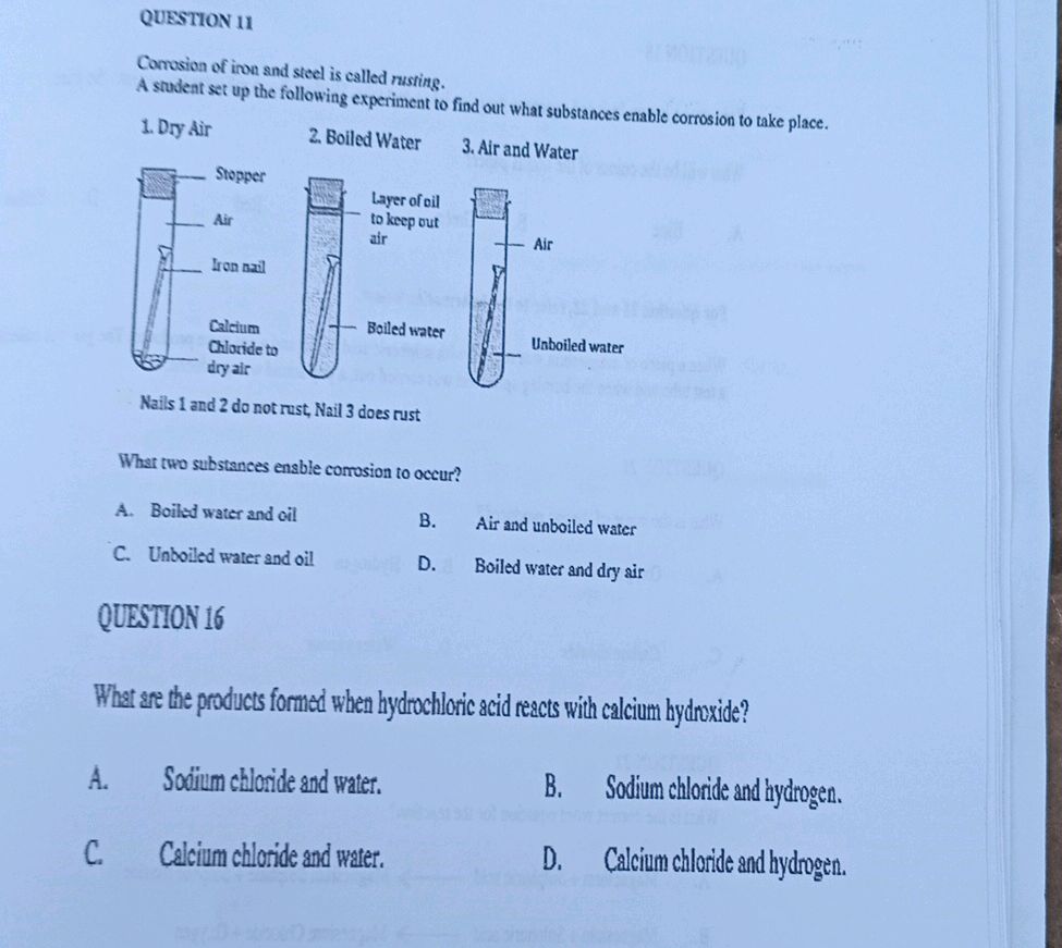 QUESTION 11 Corrosion of iron and steel is | StudyX