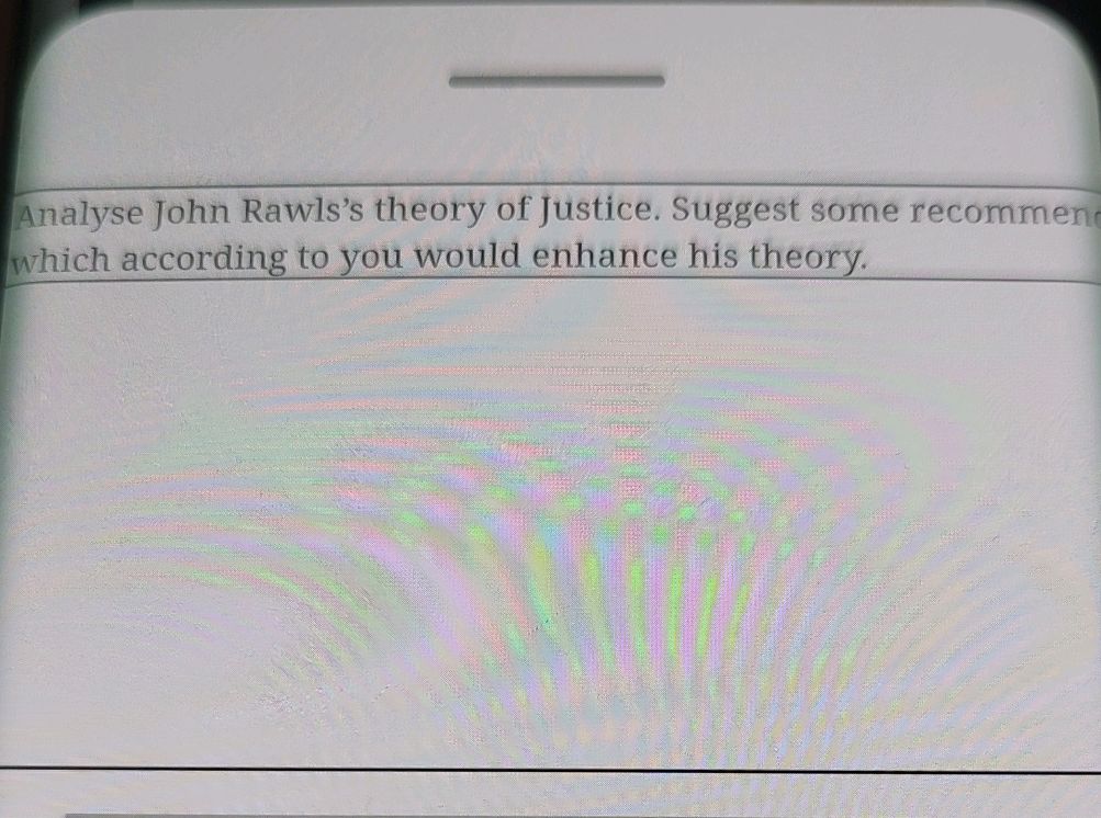 Analyse John Rawls's theory of Justice. | StudyX