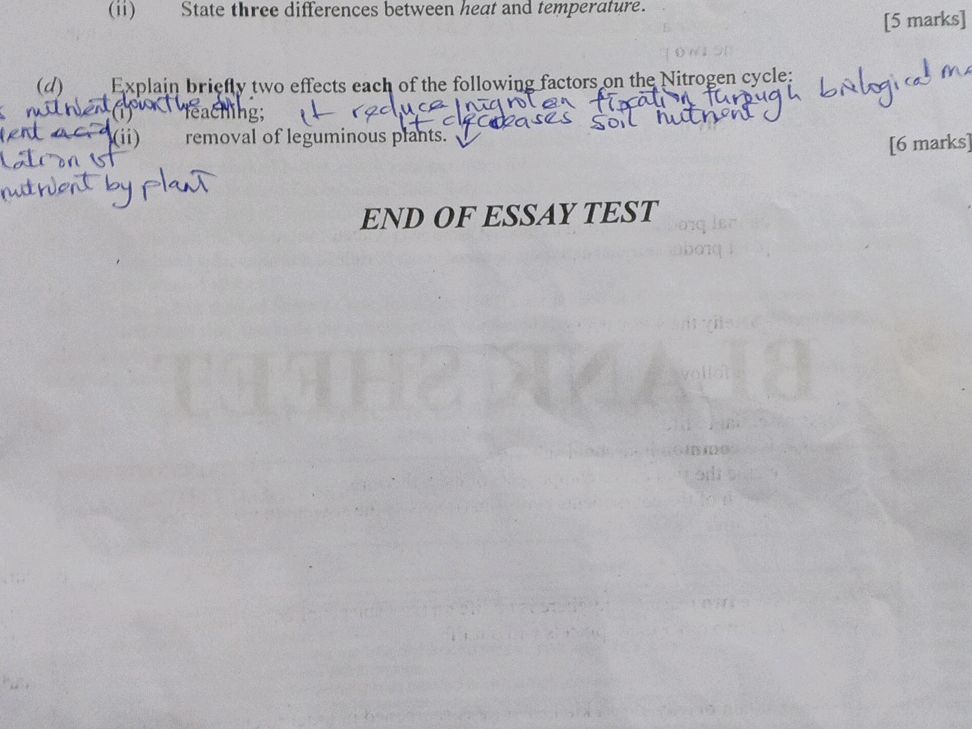 (ii) State three differences between heat | StudyX