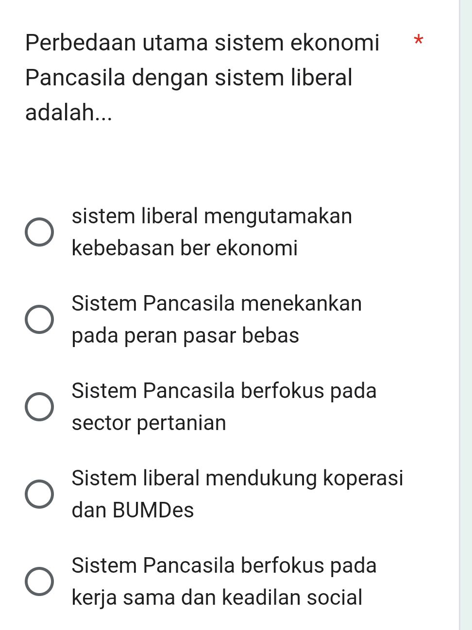 Perbedaan utama sistem ekonomi Pancasila