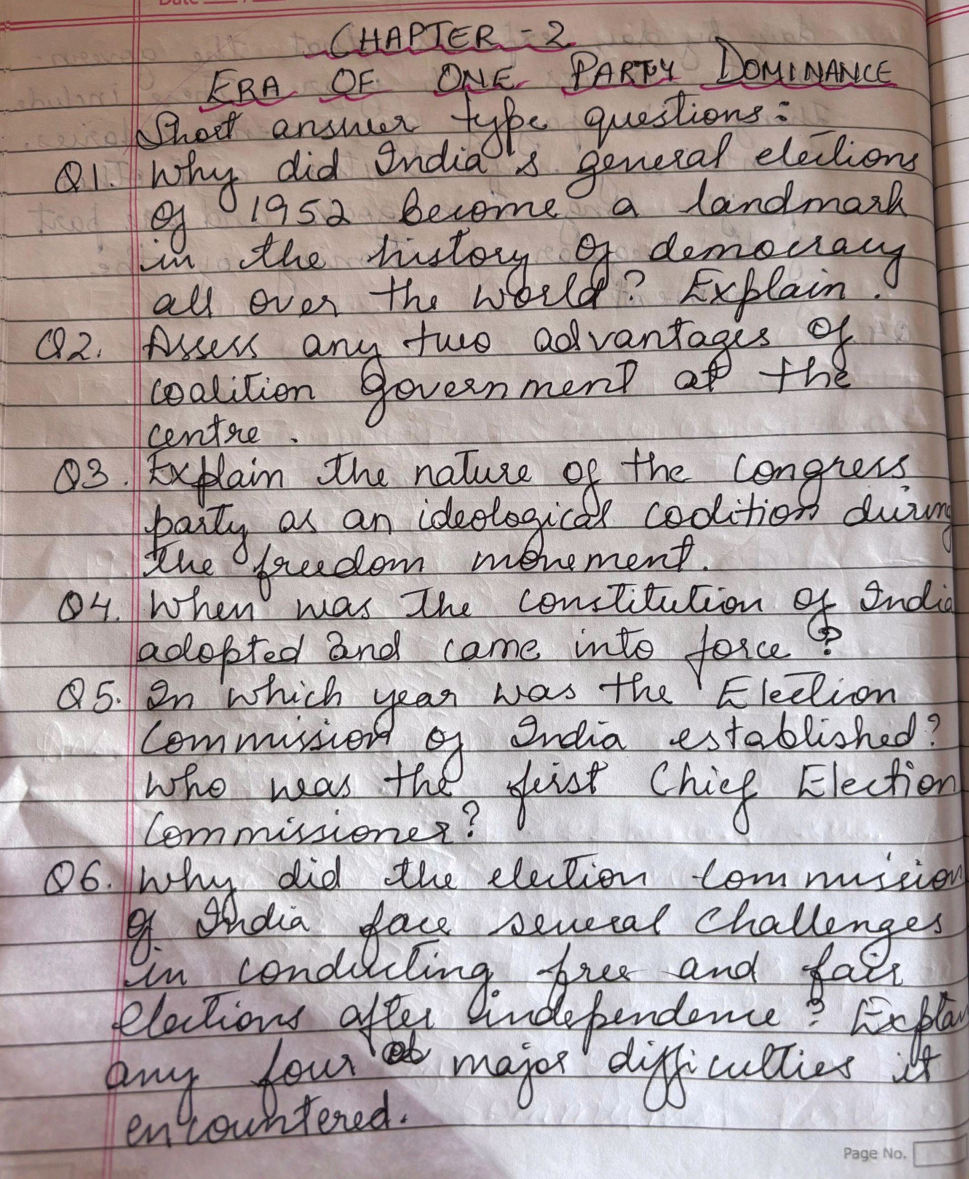 Q1. Why did India's general elections of | StudyX