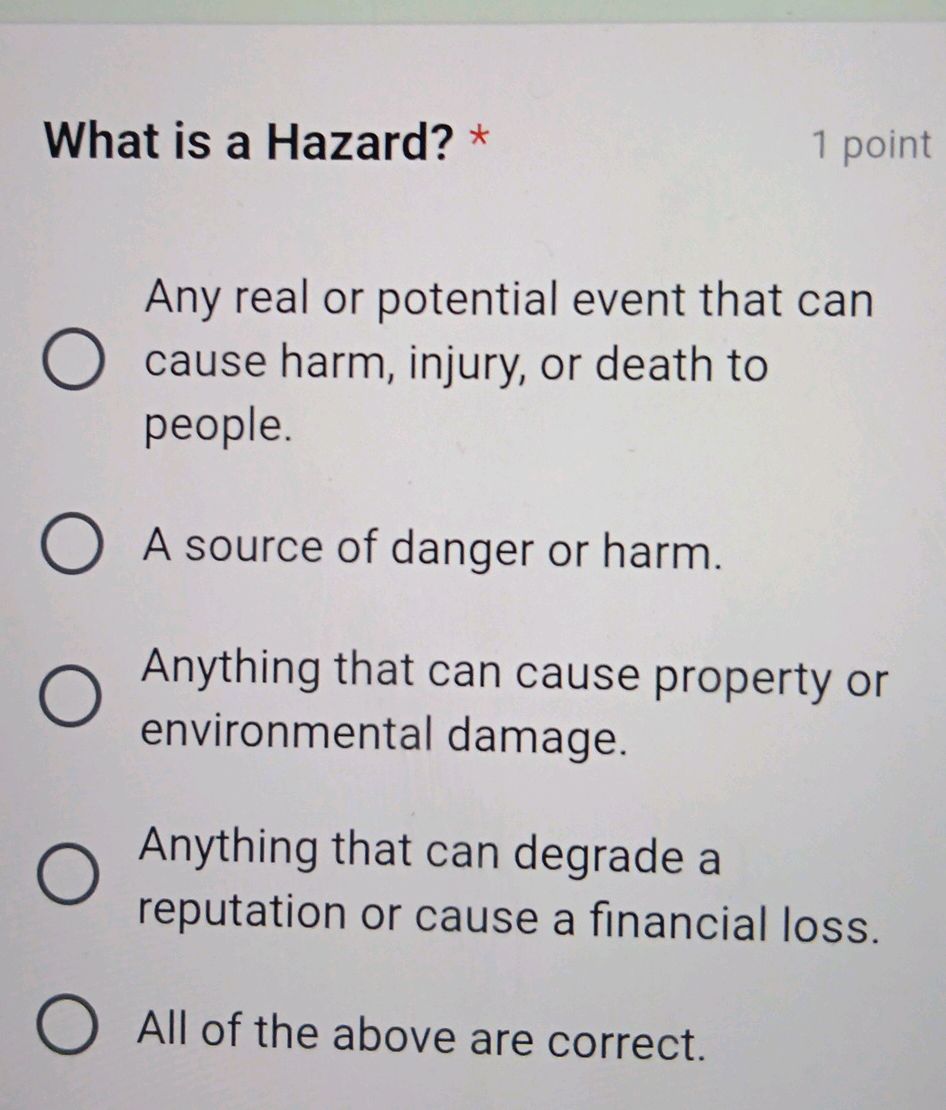 What is a Hazard? Any real or potential | StudyX