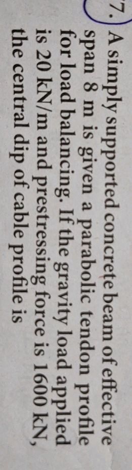 7. A simply supported concrete beam of | StudyX