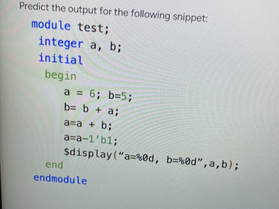 Predict the output for the following | StudyX