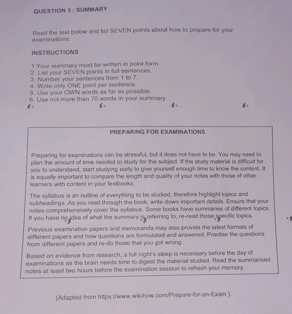 QUESTION 3: SUMMARY Read the text below and | StudyX