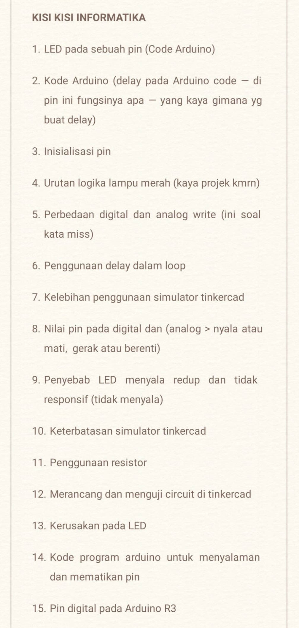 1. LED pada sebuah pin (Code Arduino) 2. | StudyX