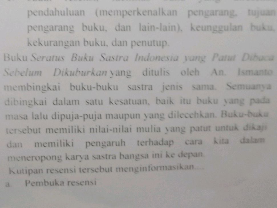 Kutipan resensi tersebut | StudyX