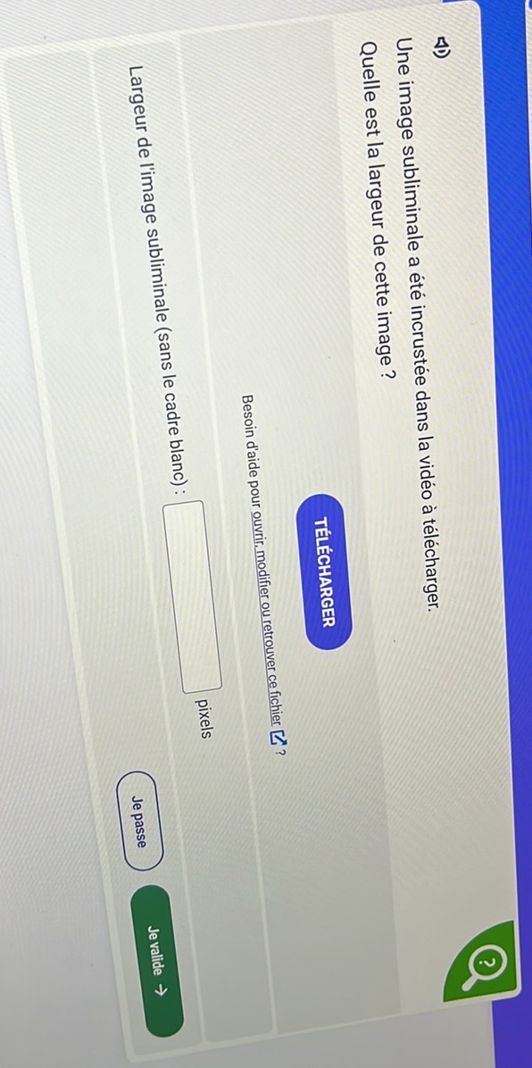 Une image subliminale a été incrustée dans | StudyX