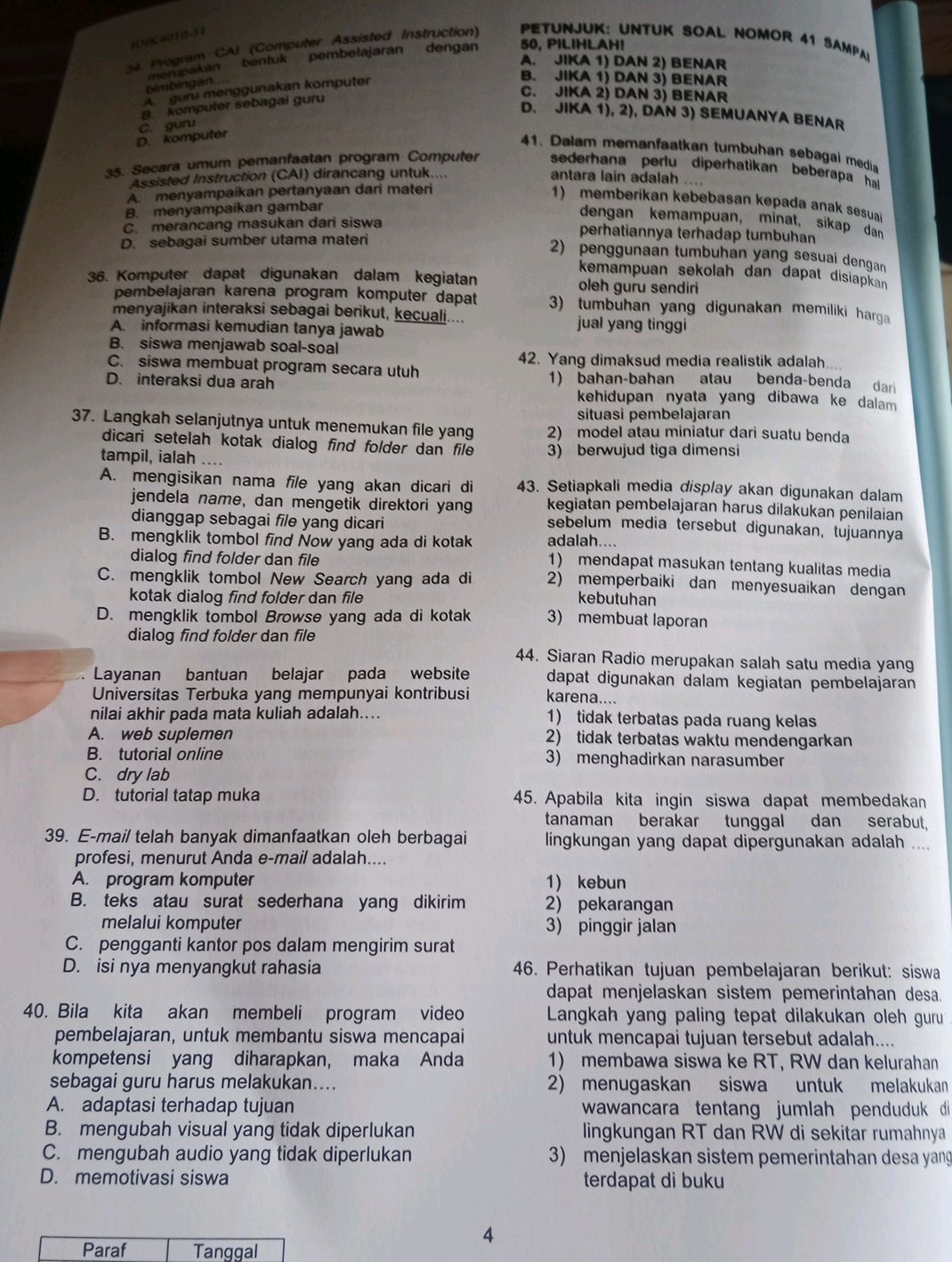 34. Program CAI (Computer Assisted | StudyX