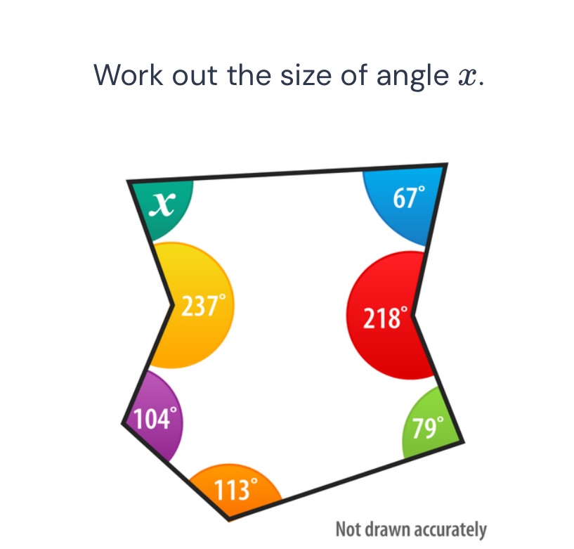 Work out the size of angle $x$. $x$ | StudyX