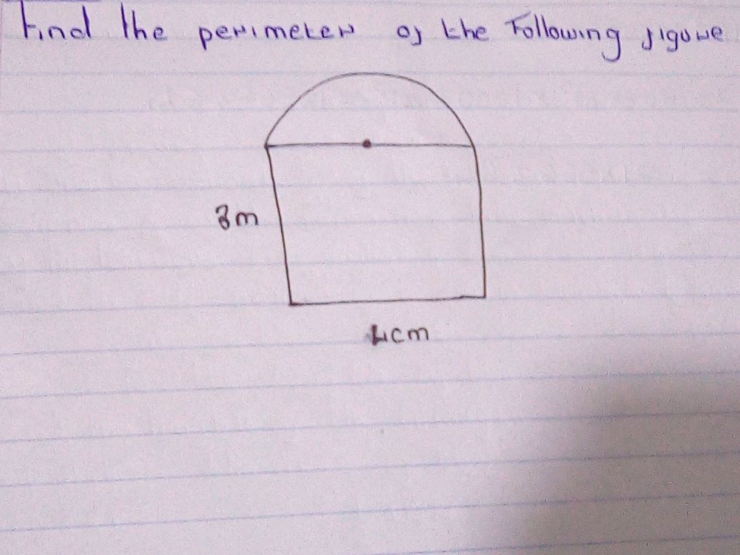 Find the perimeter of the following figure. | StudyX