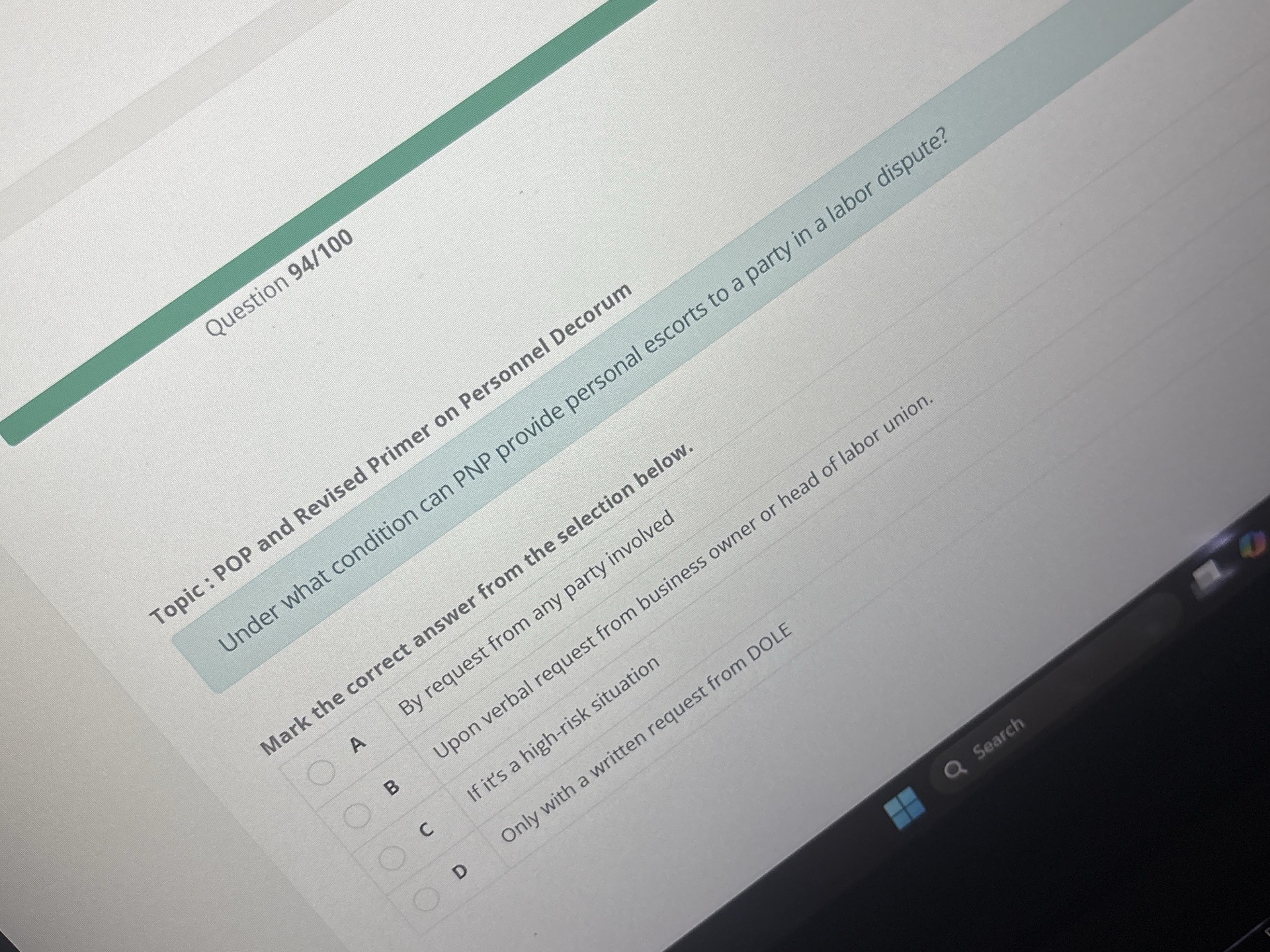 Topic: POP and Revised Primer on Personnel | StudyX