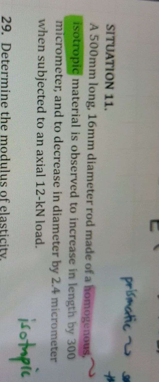 SITUATION 11. A 500mm long, 16mm diameter | StudyX