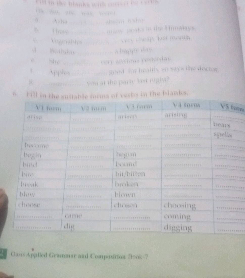 Fill in the suitable forms of verbs in the | StudyX